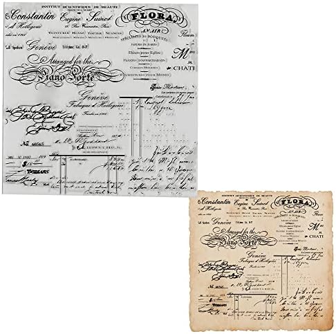 Amazon.com: MALISTLN Vintage Text Clear Stamps English Background for ...