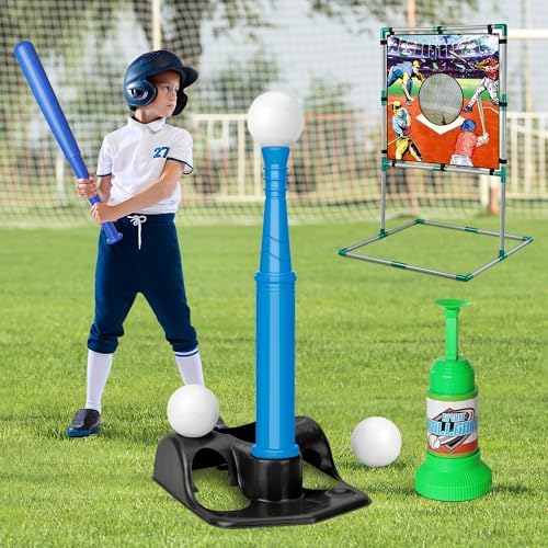 3 in 1 T Ball Sets for Toddlers 3-5, 5-8, 8-12 Kids Tee ball Set Toy ...