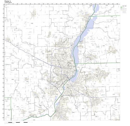 Peoria, IL ZIP Code Map Laminated: Amazon.com: Office Products