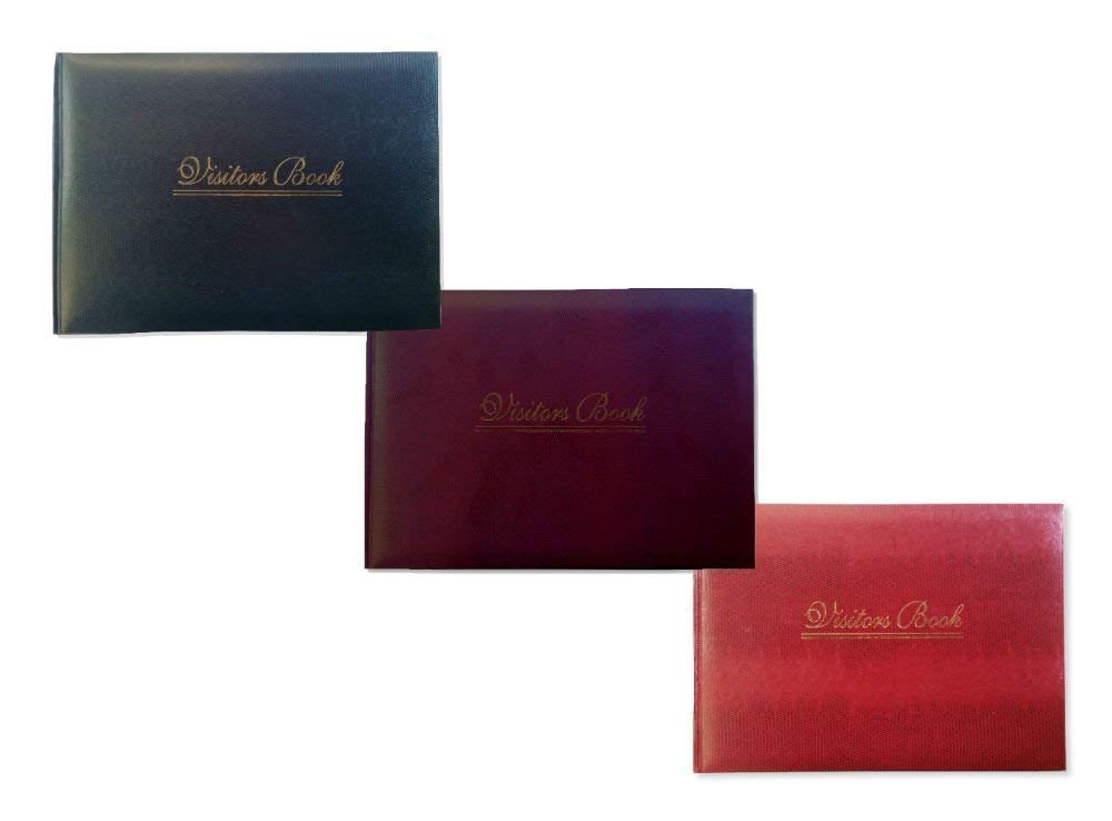 3 x Tallon Leather Look Visitors Book - Comes in 3 Colours : Amazon.co ...