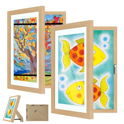 2 Pack Kids Artwork Display Frame, Kids Art Frames Front Opening A4 ...