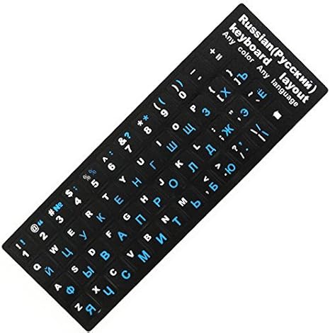 Amazon.com: Наклейки на клавиатуру. Waterproof Colorful English with ...
