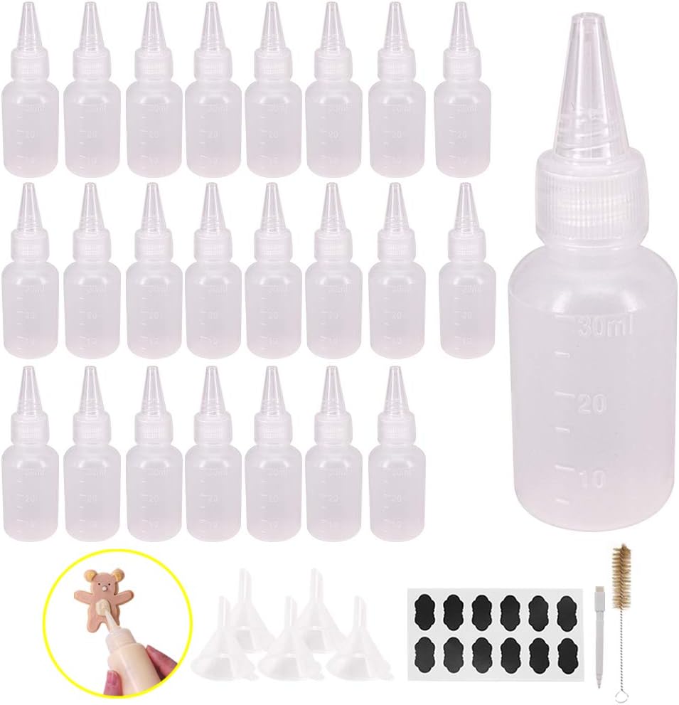 Amazon.com: Mifoci 100 Pcs Writer Bottle Squeeze Bottle Red Cap, Red ...