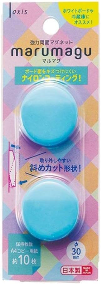 Amazon | デビカ マグネット マルマグ 両面 強力 30mm 2個入 ライトブルー 073372 | マグネット | 文房具・オフィス用品