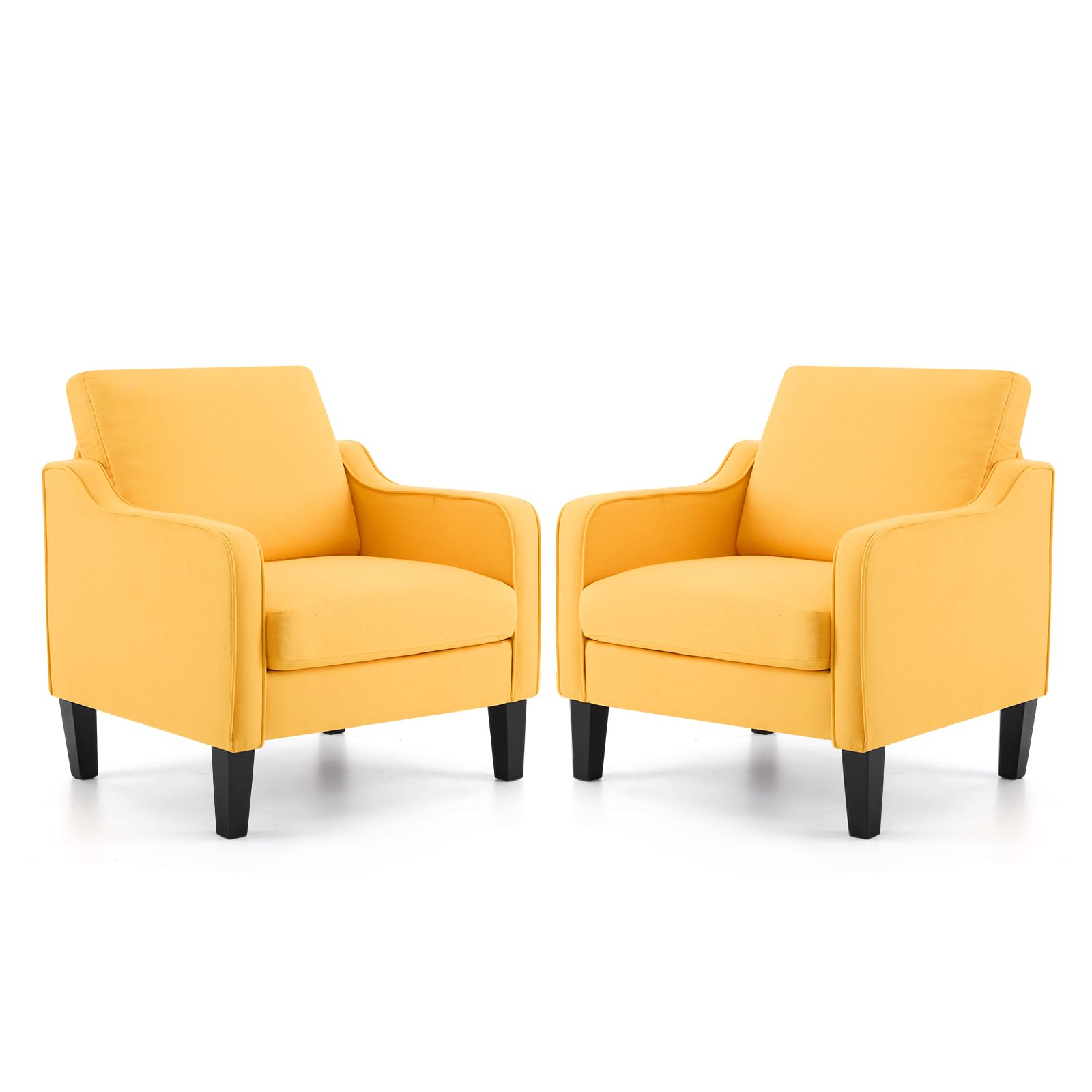 Amazon.com: VINGLI Accent Chairs Set of 2 Living Room Chairs Yellow ...