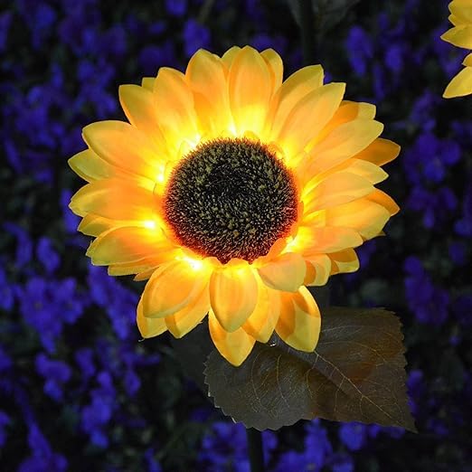 HEAREAL Solar Sunflower Lights, Solar Garden Light with Real Looking ...