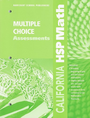Math, Grade 2 Multiple Choice Assessment: Harcourt School Publishers ...