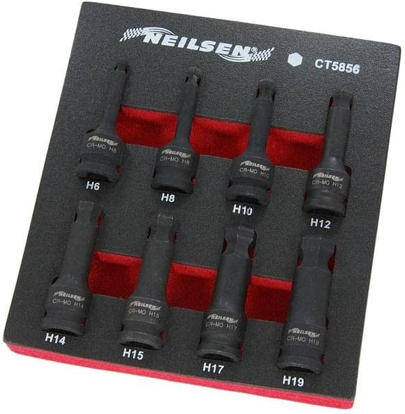 Impact Hex Bit Socket Set Ball End Allen Key Hexagon Sockets 1/2" Dr 8 ...