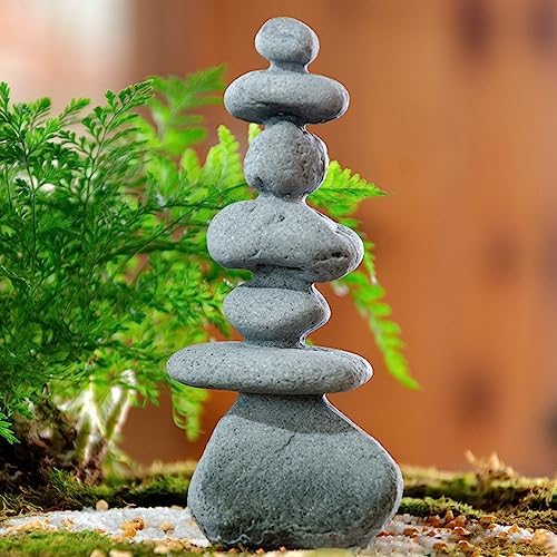 Amazon.com : Small Side 2 Side Rock Cairn Sculpture Garden Decoration ...