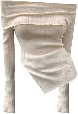 Amazon.com: Women Slash Neck Knit Sweater Long Sleeve Black Sexy ...