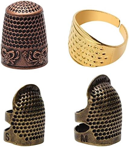 Amazon.com: 4 Piece Sewing Thimble Hand-Working Sewing Thimble Finger ...