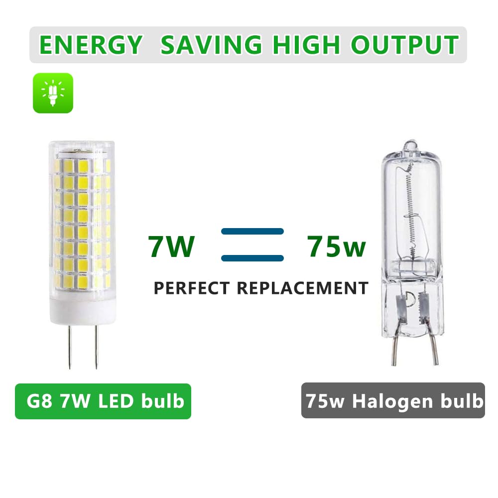 Snapklik.com : G8 Led Bulb, 75W Halogen Bulb Replacement,Dimmable 7W G8 ...