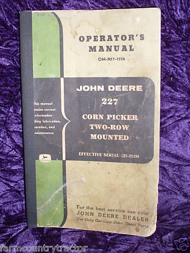 John Deere 227 Corn picker OEM OEM Owners Manual: John Deere: Amazon ...