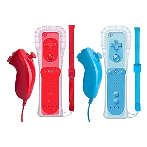 Amazon.com: 2 Pack Wii Remotes and Nunchuck Controllers Set for Wii Wii ...