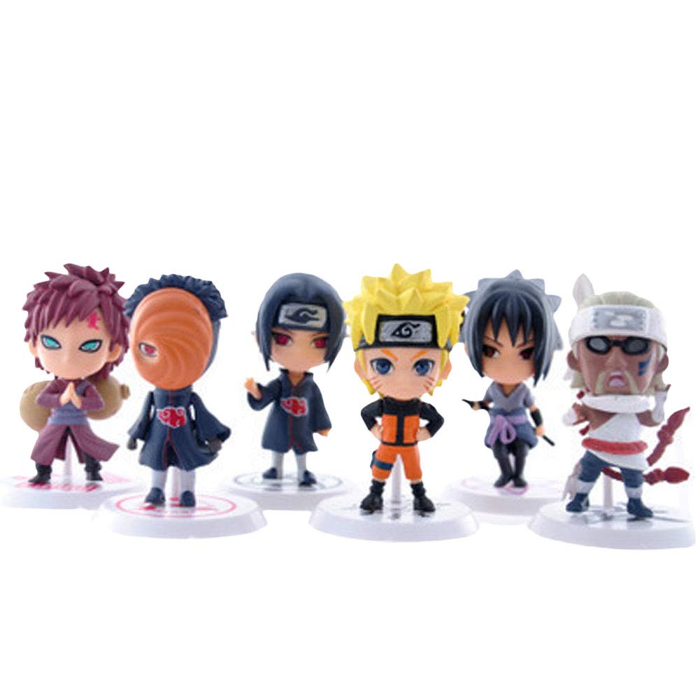 Buy Bowinr 6pcs Naruto Mini PVC Figure, Uzumaki Naruto, Uchiha Itachi ...