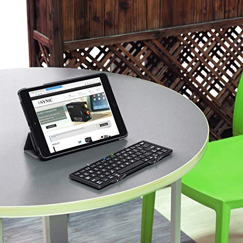 eSynic Bluetooth Foldable Keyboard Wireless Keyboards Folding Bluetooth ...
