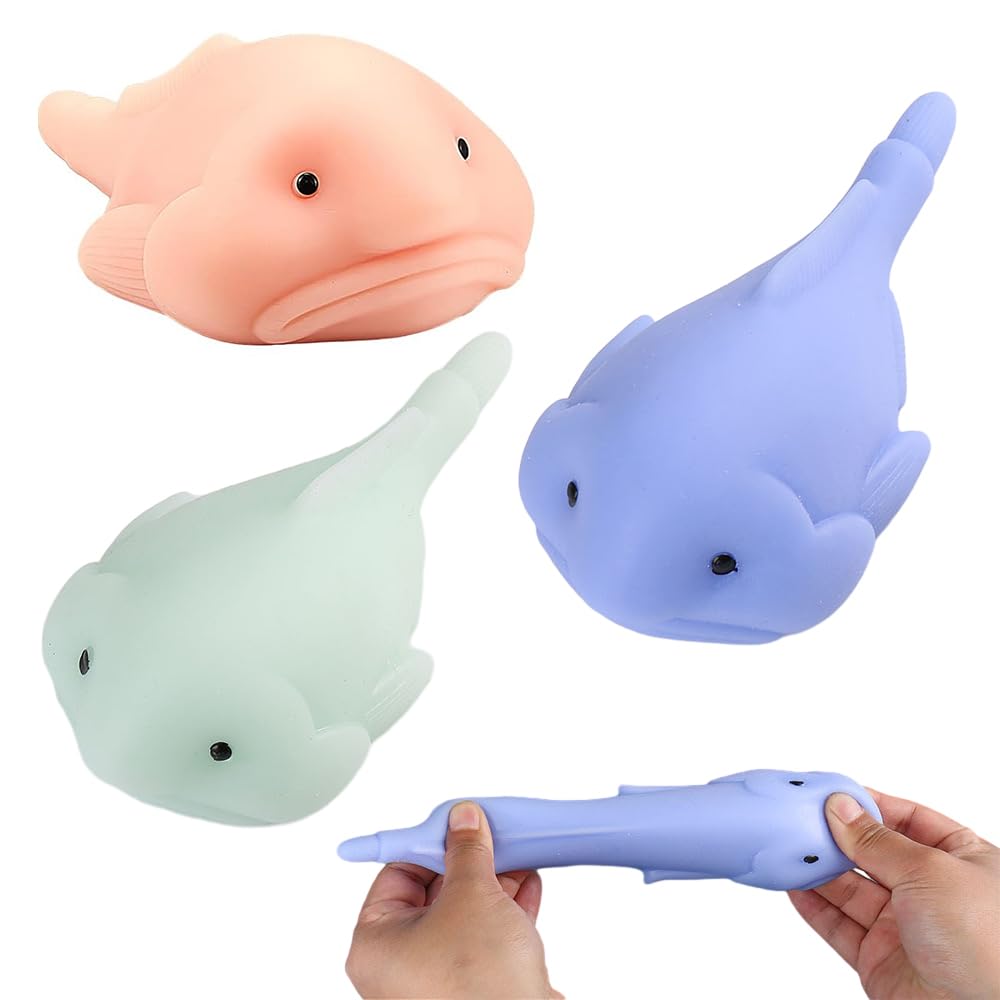Lotvic 3 Pcs Blobfish Toy, Funny Squeeze Fish Toys, Stress Relief Toys ...