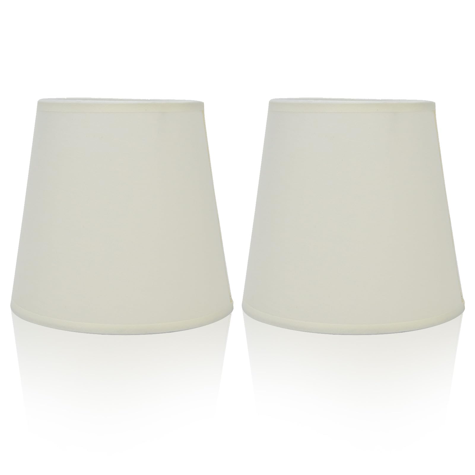Lamp Shades Set of 2, White Lampshades Lamp Shade Clip on Bulb Fabric ...