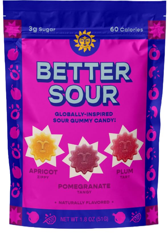 Amazon.com : Better Sour Gummies - Pomegranate, Apricot, Plum (Pack of ...