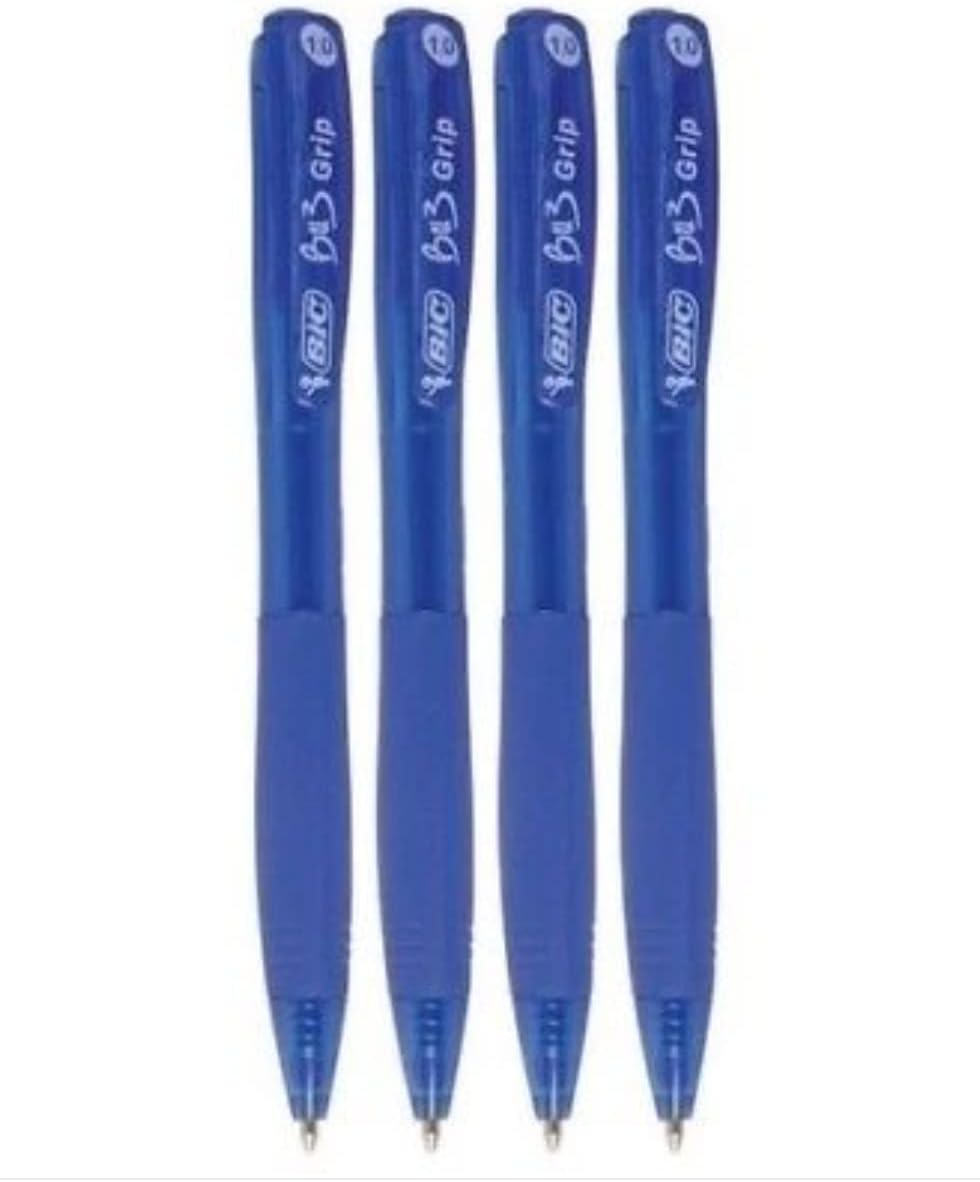 Bic Bu3 Grip 1.0 Black Retractable Ball Pen 4 Pack Stationery : Amazon ...