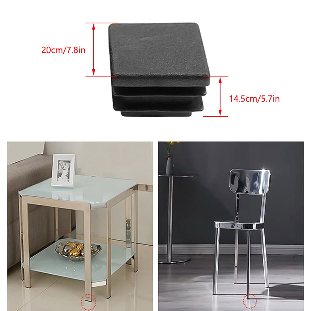 Buy ZDNT 20PCS Square Tube Plug Plastic 20 * 20mm Square Tube End Caps ...