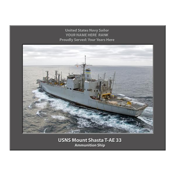 Amazon.com: USNS Mount Shasta T-AE 33 Personalized United States ...