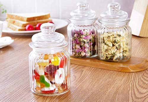 Sukt Creation Pop Glass Jar & Container with Air Tight Metal Glass Lid ...