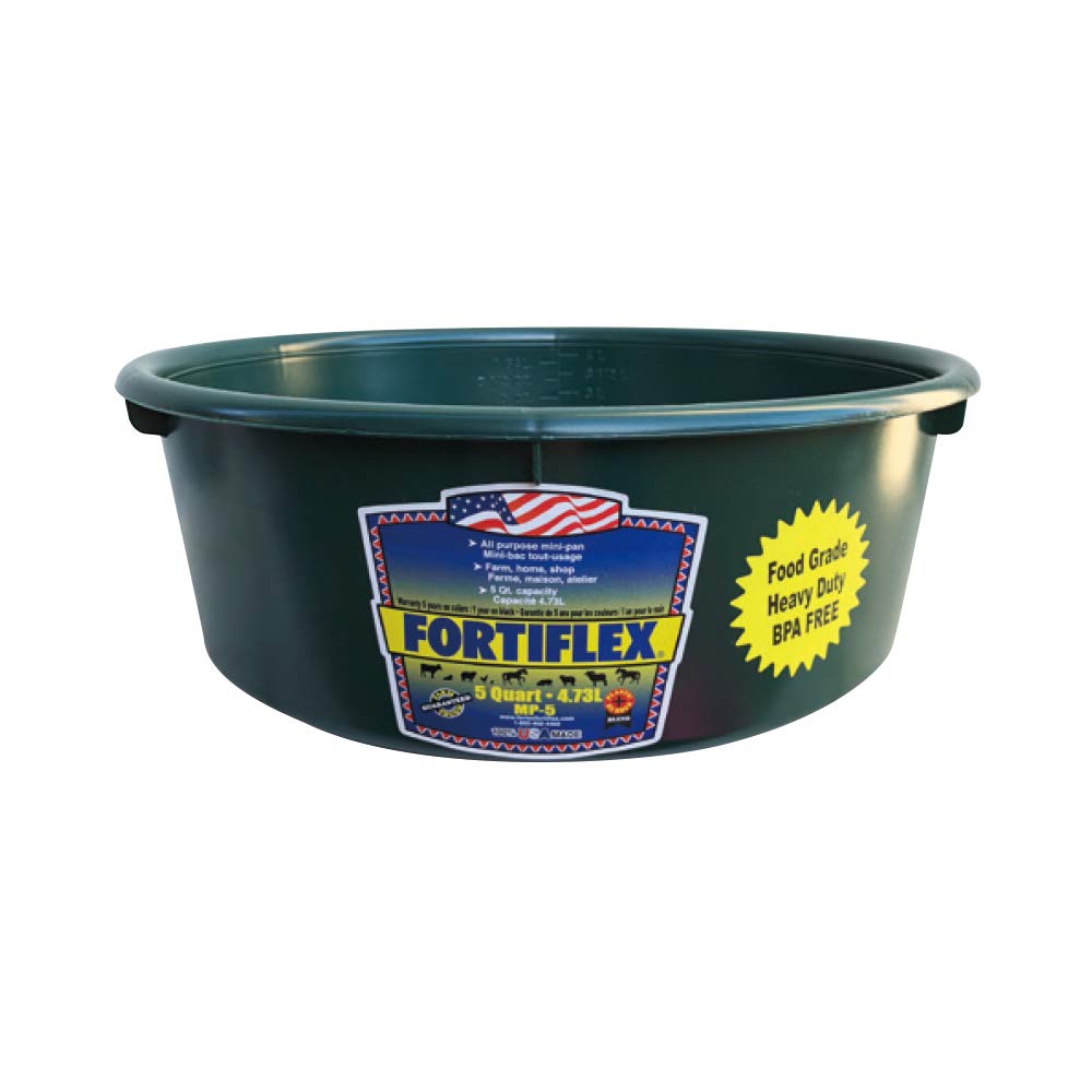 Amazon.com: Fortiflex Mini Feed Pan for Dogs and Horses, 5-Quart ...