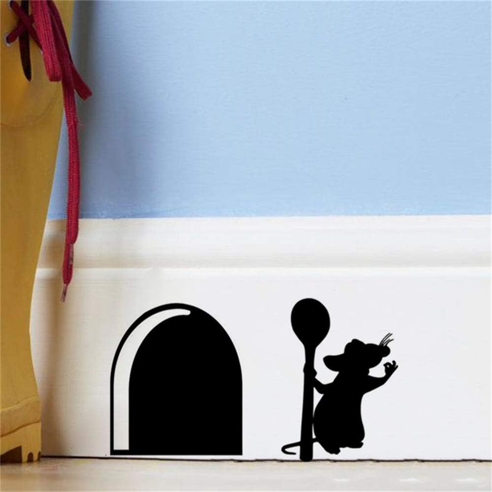 Amazon.com: 9pcs Mixed Pack Cute Mouse Hole Wall Stickers Playing ...