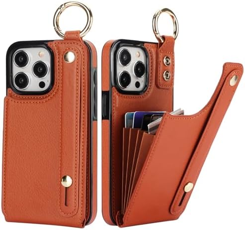 Amazon.com: Folosu for iPhone 14 Pro Max Wallet Case with Card Holder, Hand Wrist Strap Loop ...
