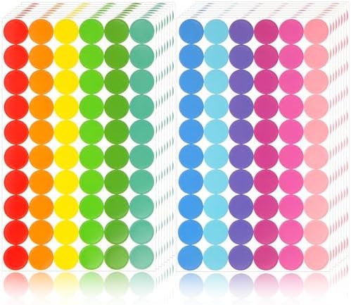 Amazon.com : REGELETO 4200 PCS 0.75 Inch 12 Colors Round Colored Dot ...