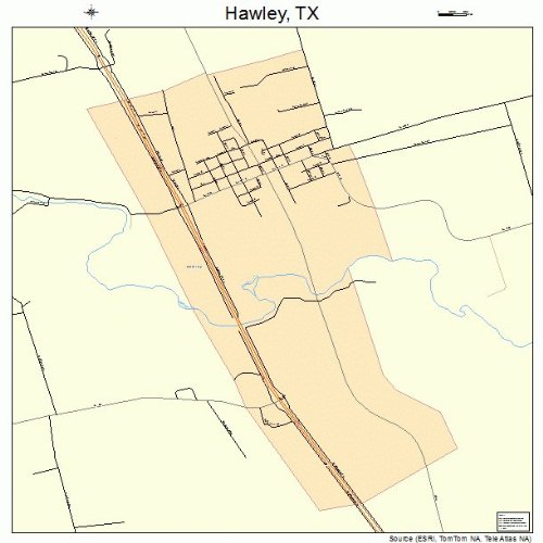 Large Street & Road Map of Hawley, Texas TX - Printed poster size wall ...