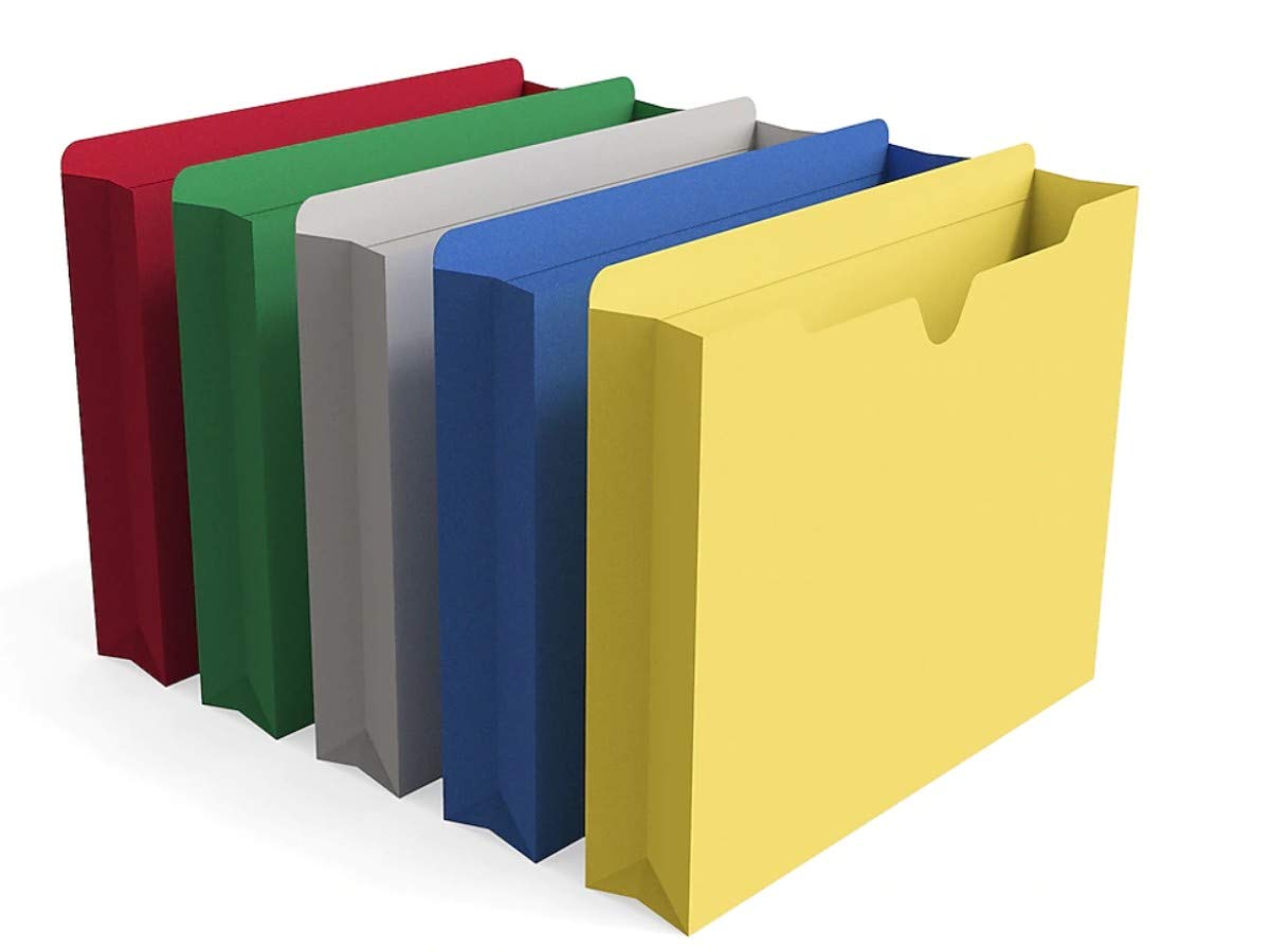 1intheoffice File Jackets Letter Size 2 Inch Expansion Expandable File ...