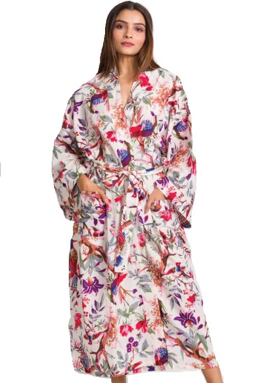 Buy TEEJA collection WOMAN BATHROBE (CREAM) Online at Low Prices in ...