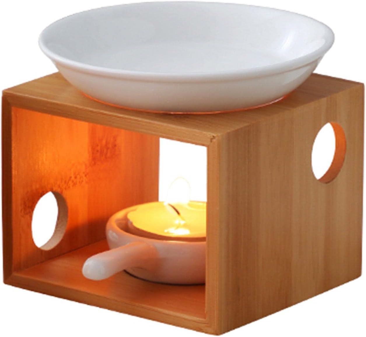 Amazon.com: Wooden Essential Oil Burner, Oil Warmer Diffuser, Scented ...