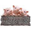 Amazon.com : Primst Pig Welcome Sign - Resin Garden Statue Decor for ...