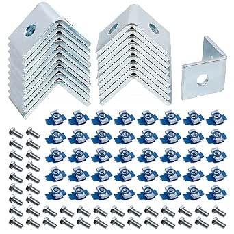 CNQLIS 20 Pcs 2 Hole L Shaped 90 Degree Angle Connector Bracket Fit for ...