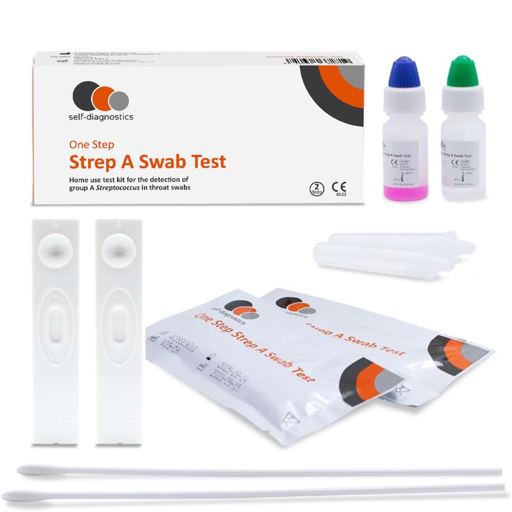 2x self-diagnostics Strep A Test – Rapid Strep Throat Test ...