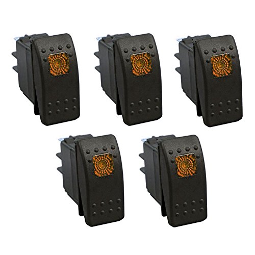 Snapklik.com : XT AUTO 12V 20 Amp 3pins Orange Light Rocker Switch Kit ...