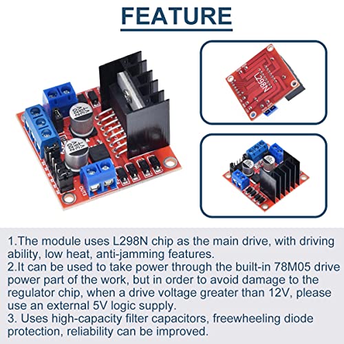 Snapklik.com : DAOKAI 2 Pcs L298N Motor Drive Controller Board DC Dual ...
