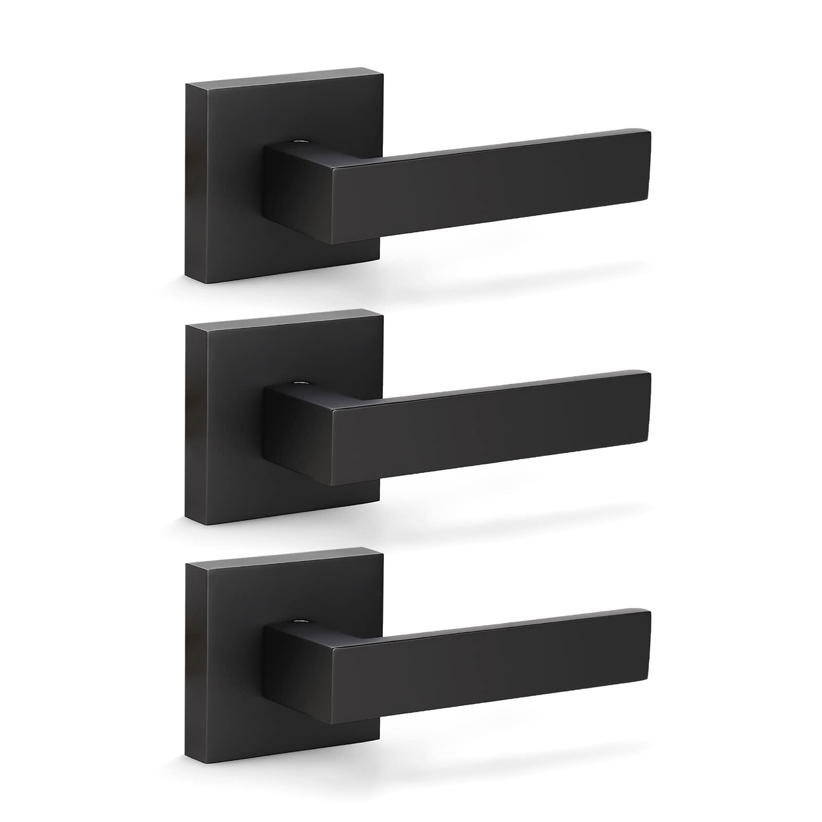 Snapklik.com : KNOBWELL 3 Pack Black Dummy Lever Door Handles, Single ...