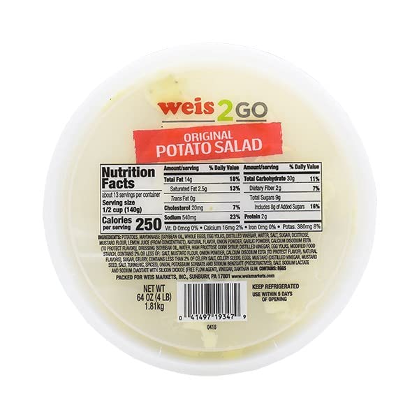 Amazon.com: Weis 2 Go, Deli Salad Potato, 64 Ounce : Grocery & Gourmet Food