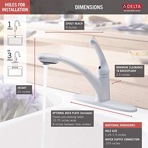 Delta Faucet Signature Single-Handle Kitchen Sink Faucet with Pull Out ...