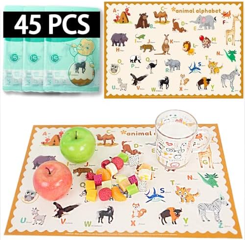 Amazon.com: Disposable Placemats for Toddlers - 40pcs Adhesive Table ...