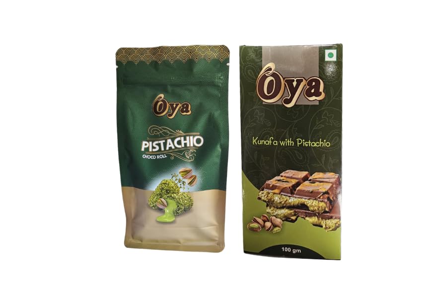 Oya Dubai Kunafa Chocolate 100 Gm And Pistachio Choco Rolls ...