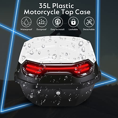 Snapklik.com : 35L Motorcycle Top Case, Motorcycle Daily Tail Box Trunk ...