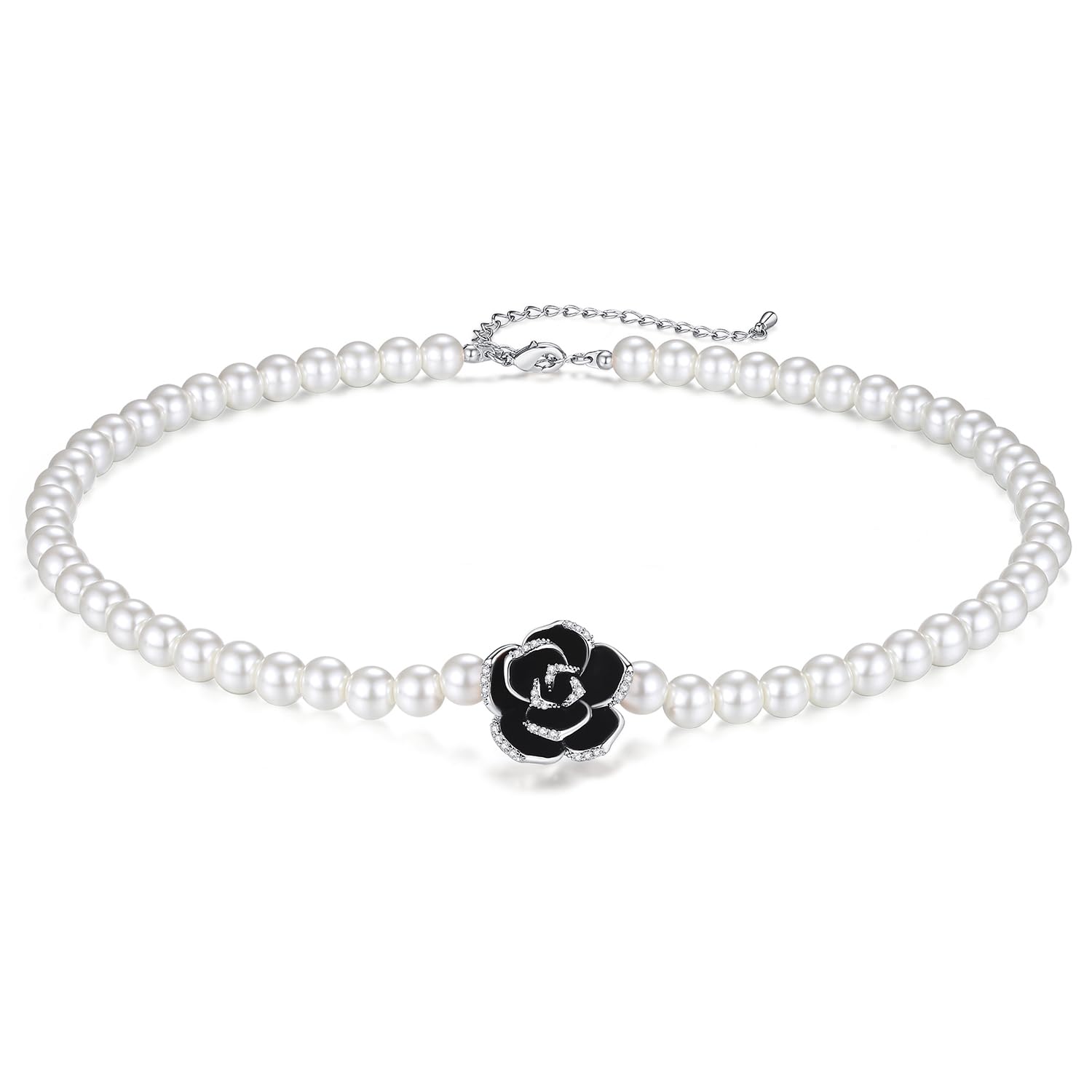 Snapklik.com : Aleasha Rose Flower Pearl Necklace For Women White Shell ...