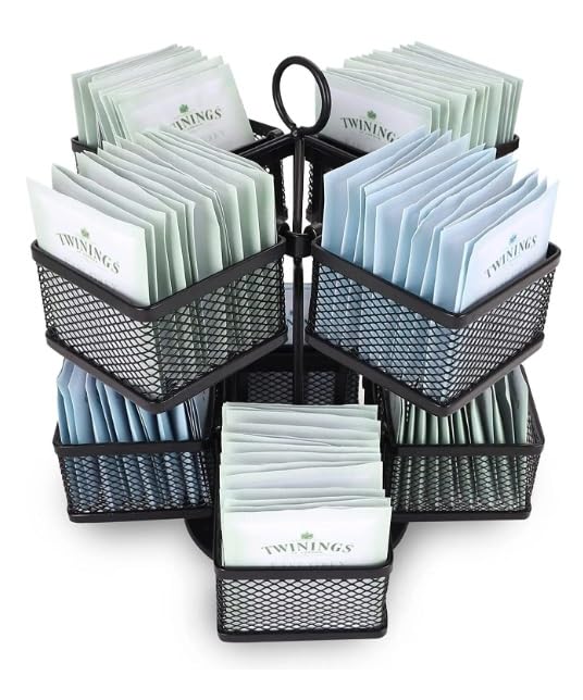 Rotating Metal Tea Bag Storage Organizer 2 Tier Tea Bag Dispenser for ...