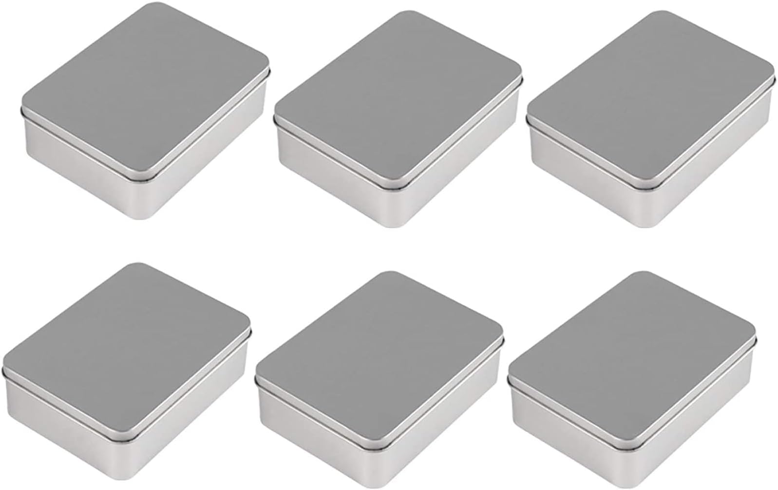 Amazon.com - SECALIFE 3Pack Silver Metal Rectangular Empty Hinged Tins ...