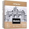 Artecho 9x12 Sketch Book, 100 Sheets (60 lb/90gsm), Spiral Bound, Art Supplies Sketch Pad ...